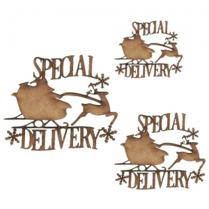 Special Delivery - Christmas MDF Wood Word Motif